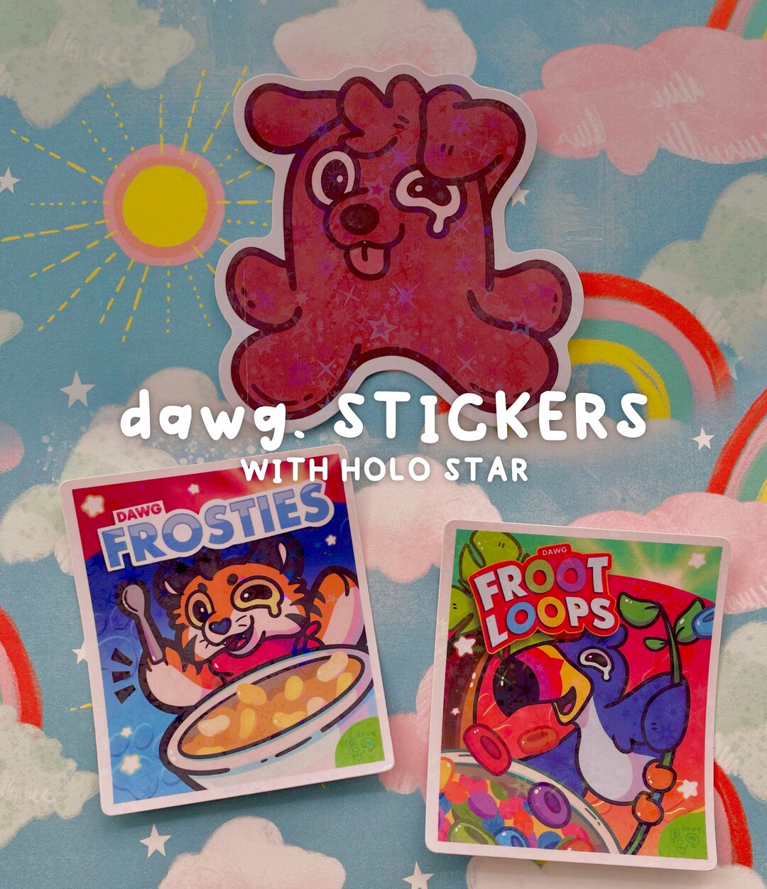 Dawg.poo Style Stickers Frosties, Froot Loops, & Octodog - Etsy