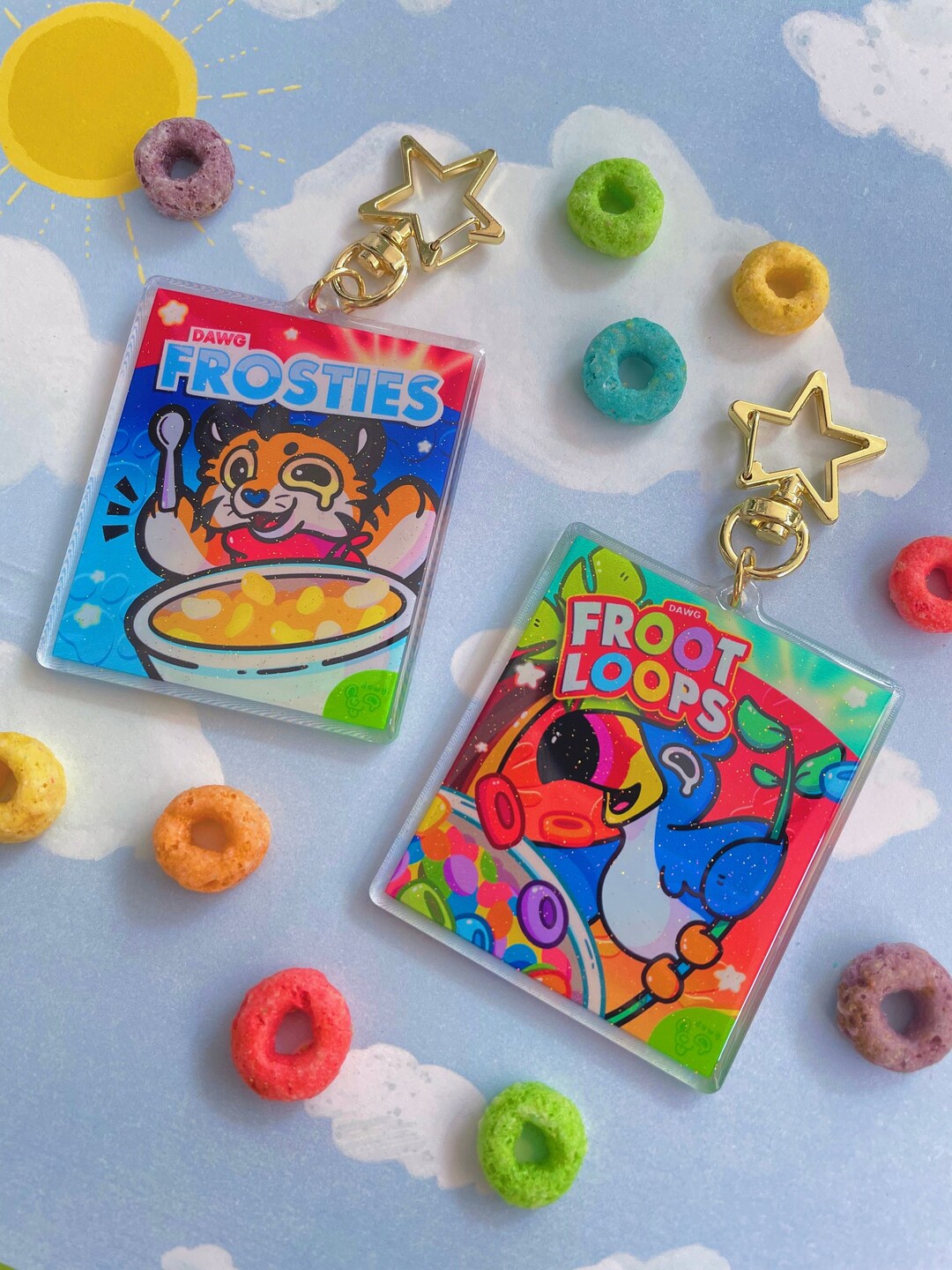 Dawg’s Frosties & Froot Loops Acrylic Keychain Charm - Etsy