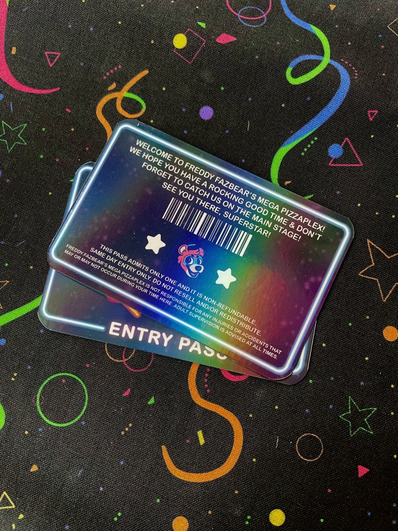 Five Nights at Freddy’s FNAF Security Breach Entry Pass Ticket Prop ...