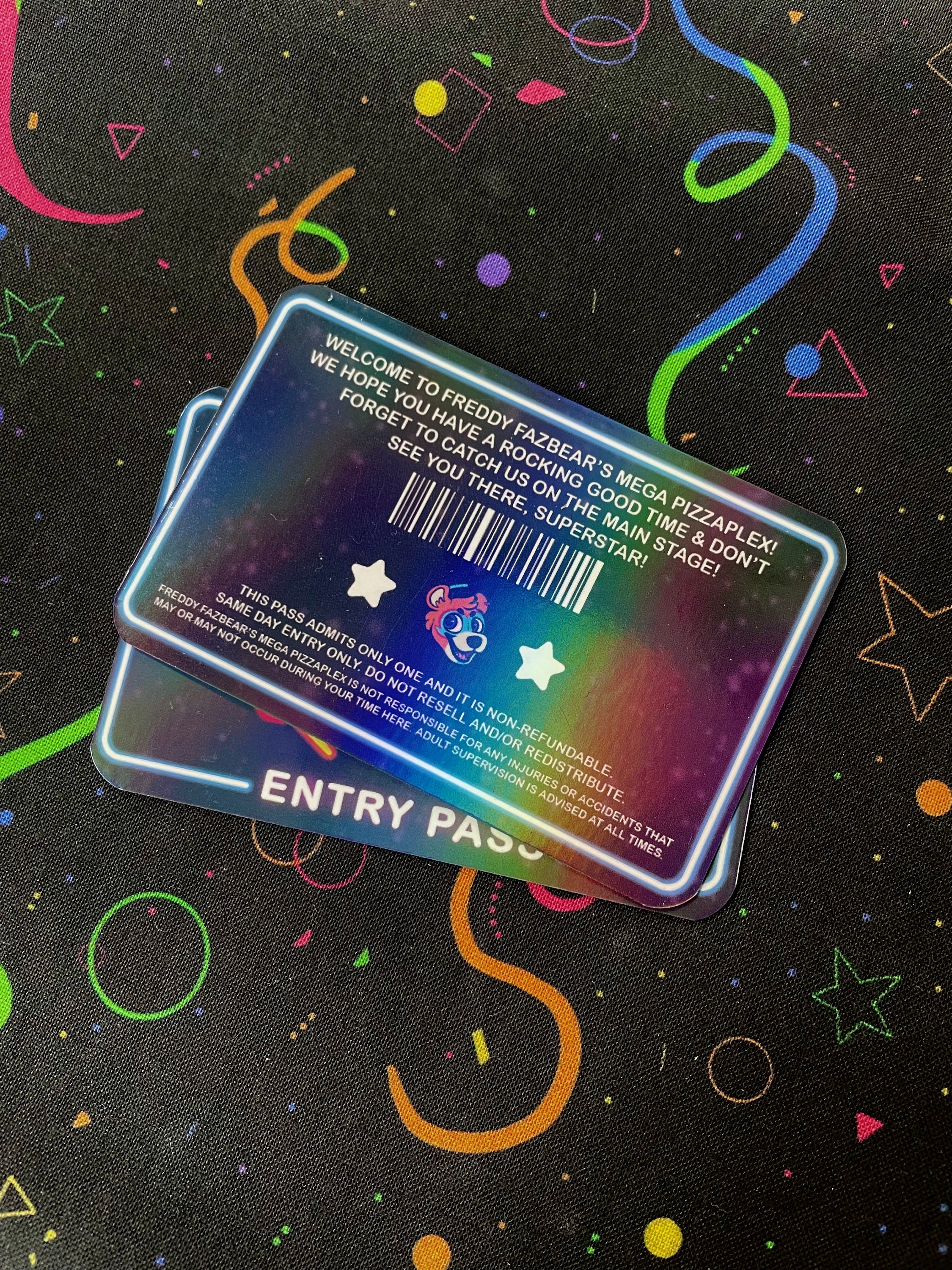 Five Nights at Freddy’s FNAF Security Breach Entry Pass Ticket Prop ...