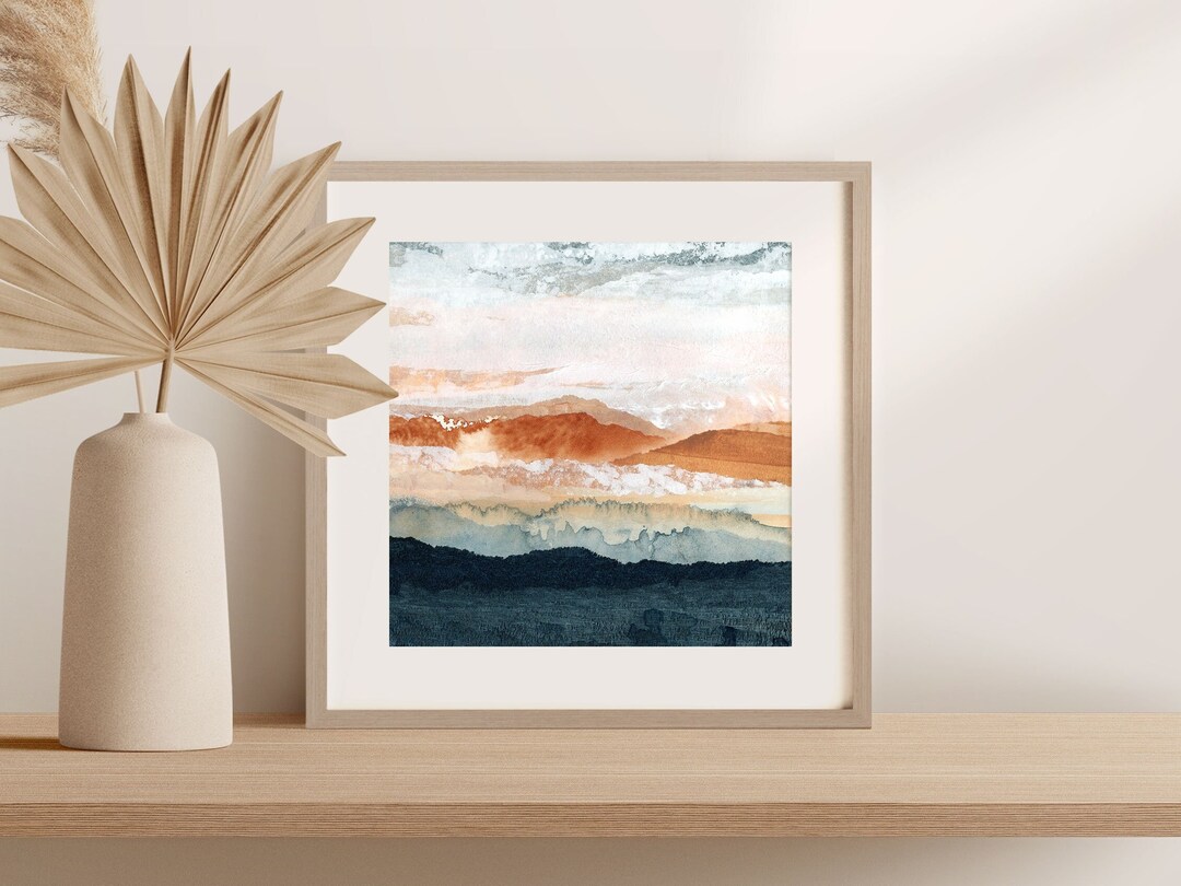 Abstract Desert Landscape Art Print: Boho Southwest Decor - Etsy