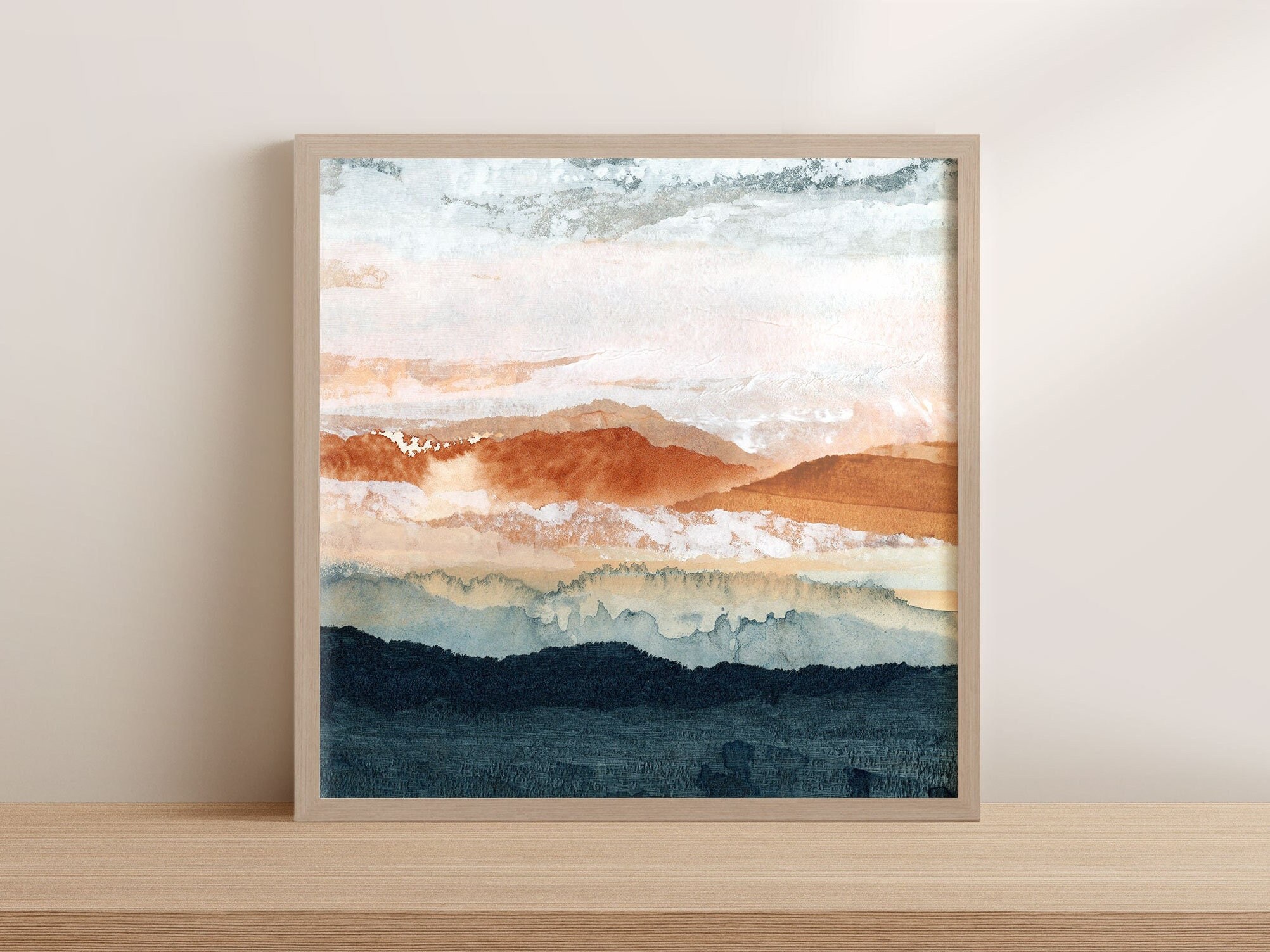 Abstract Desert Landscape Art Print: Boho Southwest Decor - Etsy