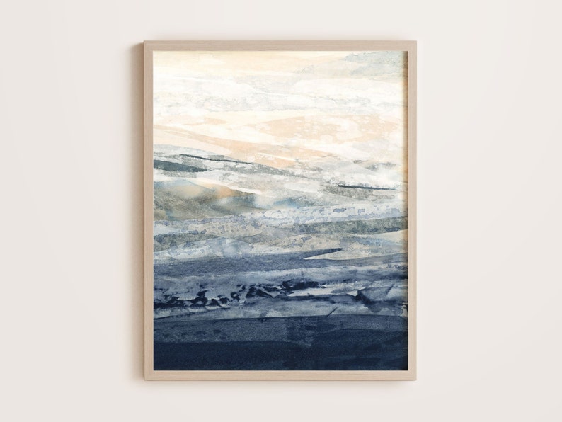 Blue Abstract Print Blue Wall Art Indigo Art Print Navy - Etsy