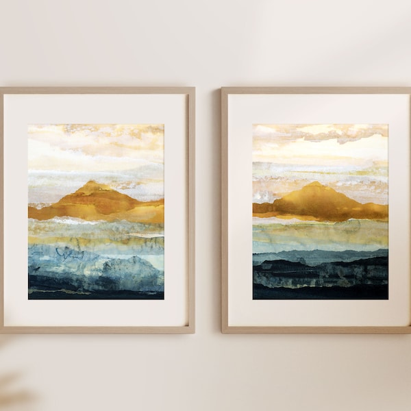 Ochre and Blue - Etsy
