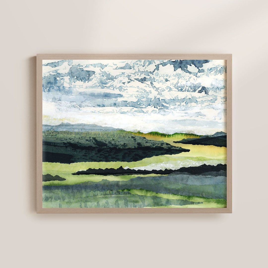Marshland Print, Coastal Marsh Art, River Watercolor, Salt Marsh Print ...