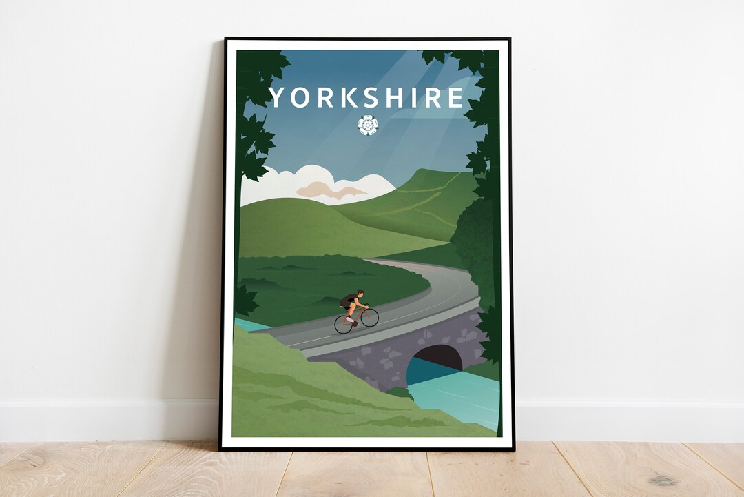 Yorkshire Print | Poster | Cycling | Travel | Wall Art - Etsy