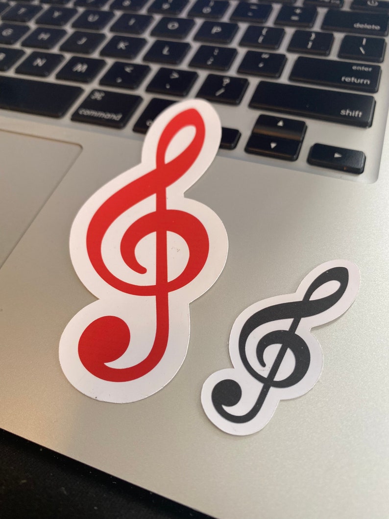 Treble Clef Stickers Rainbow Water Proof Red Orange - Etsy