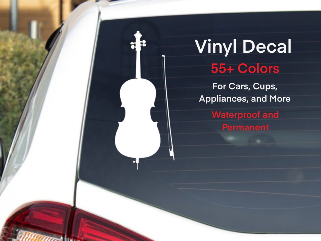 Cello Vinyl Decal, Cello Sticker, Car Decal, Music Decal, String ...