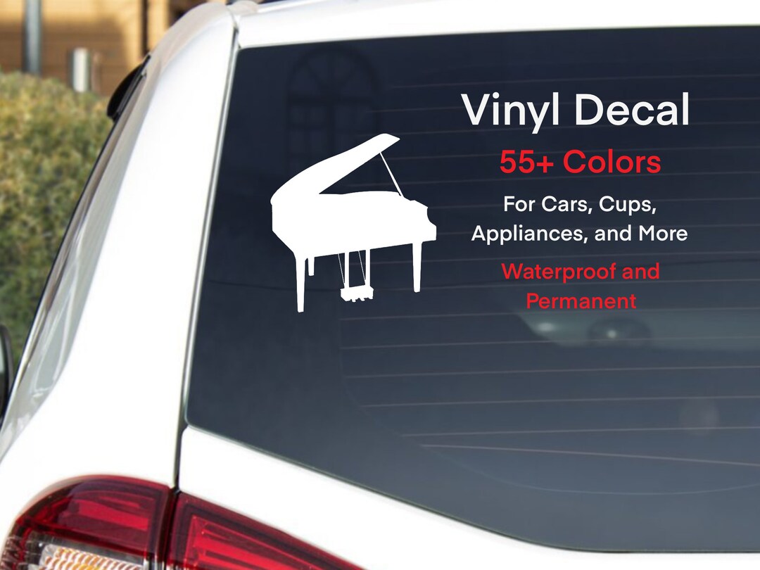 Grand Piano Vinyl Decal, Grand Piano Sticker, Pianist Sticker, Keyboard ...