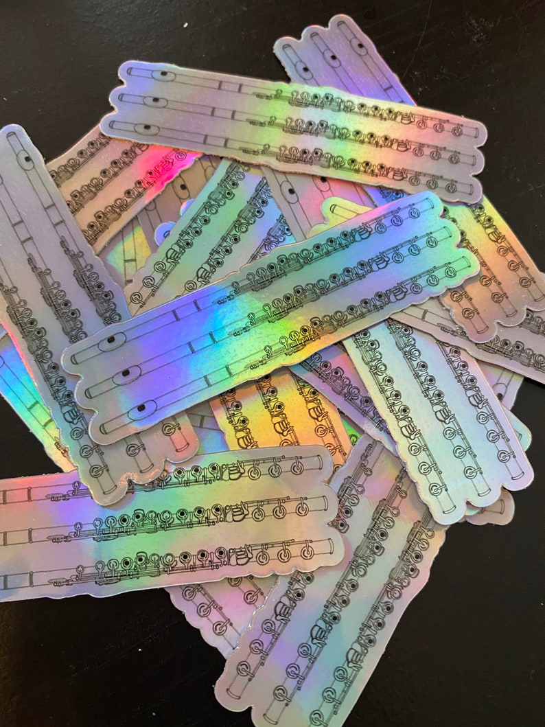 Holographic Flute Sticker Holo Decal Piccolo Instrument - Etsy