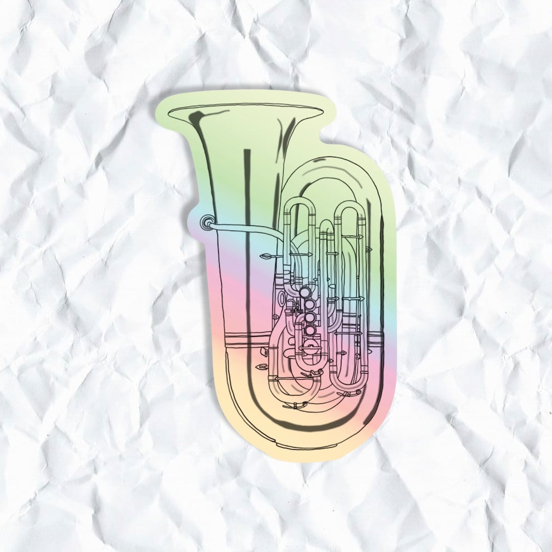 Holographic Tuba Sticker, Waterproof, Gift for Music Teacher, Brass ...