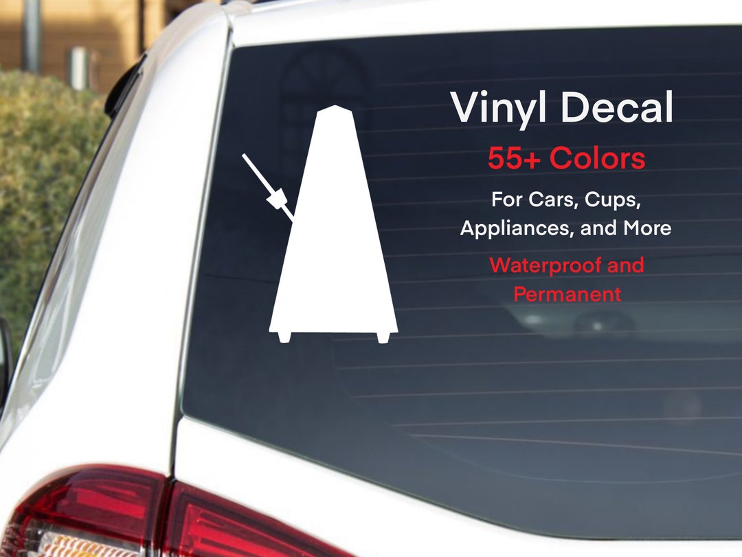 Metronome Vinyl Decal, Music Car Decal, Music Bumper Sticker, Music ...