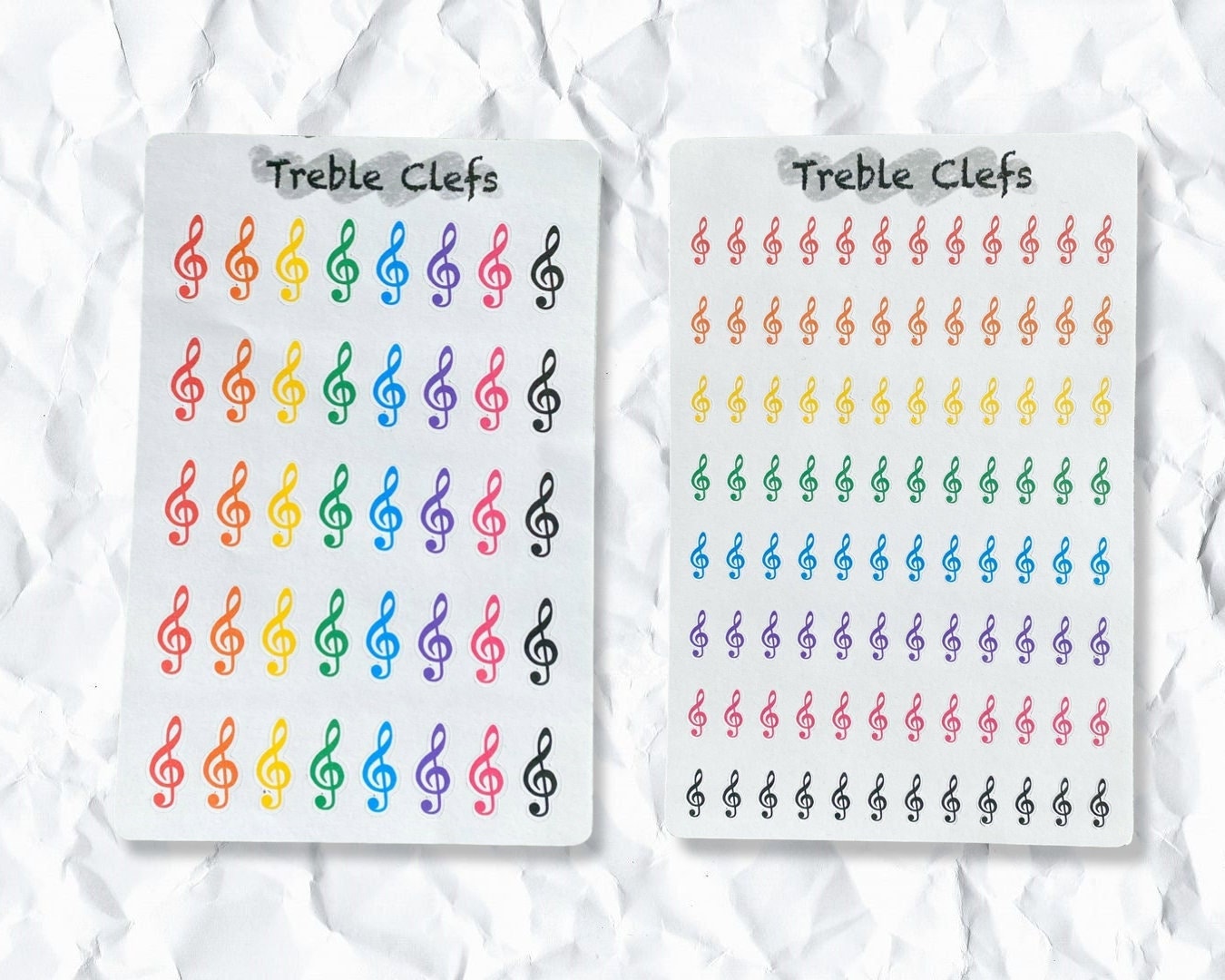Rainbow Treble Clef Sticker Sheet, Sticker Pack, Music Stickers, Music ...