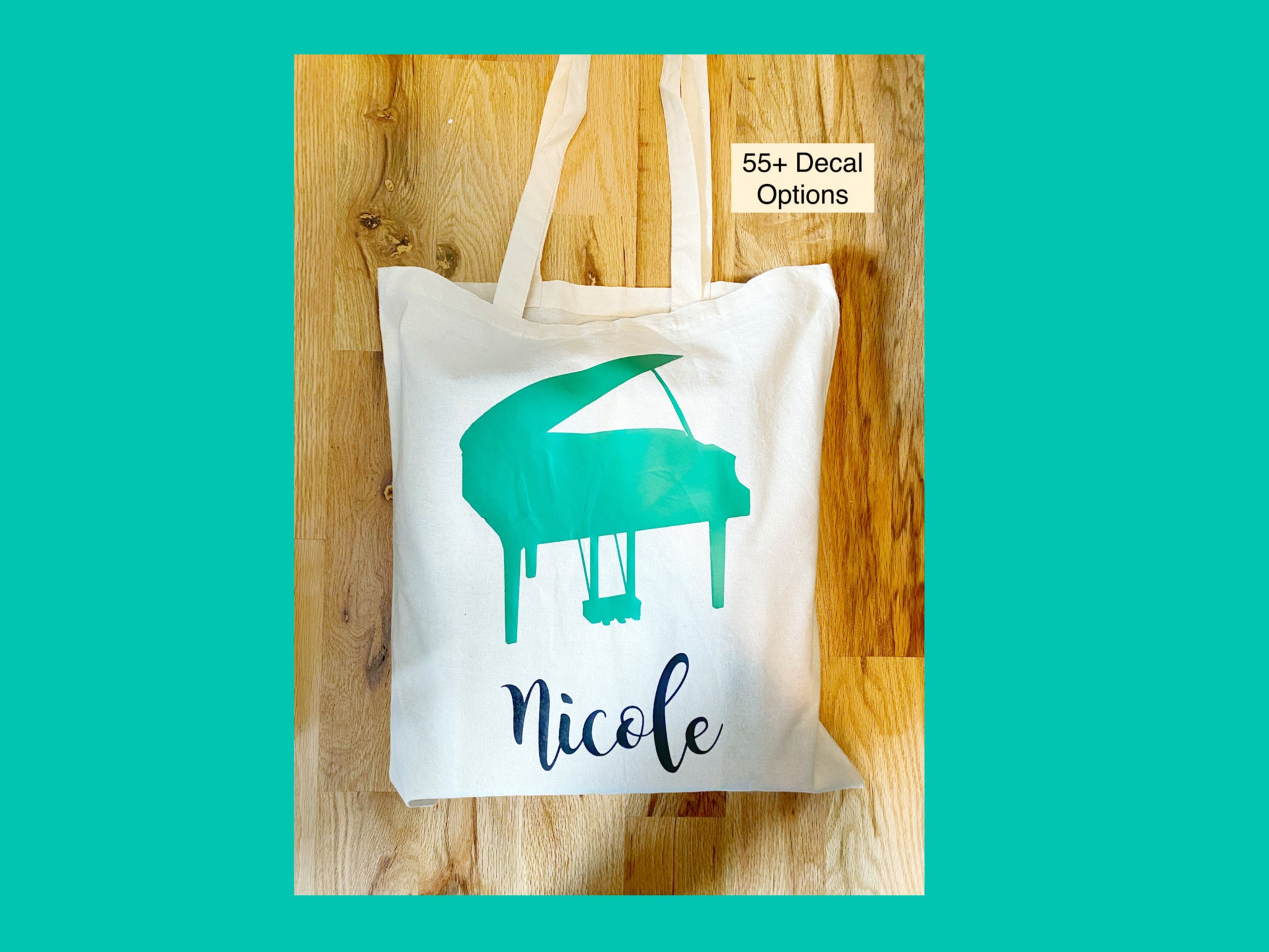 Music Tote Bag Personalized Music Gift Canvas Bag Reusable | Etsy