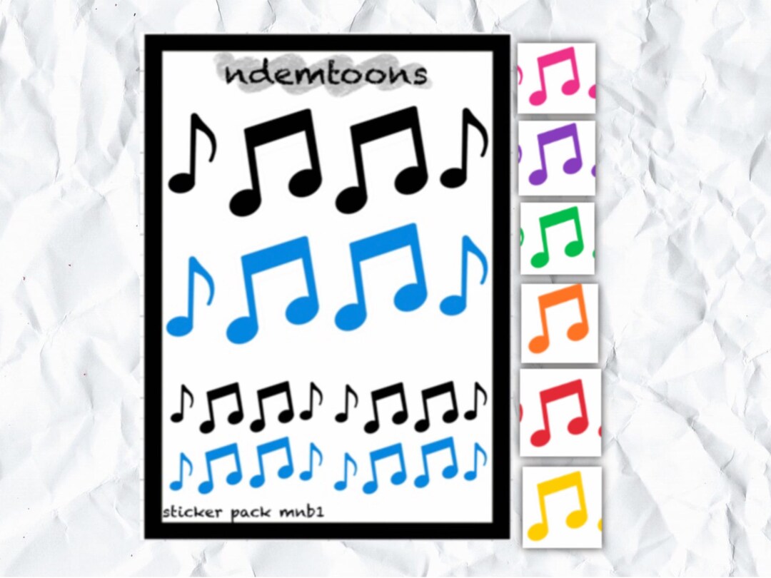 Music Note Sticker Sheet Musician Gift Music Teacher - Etsy