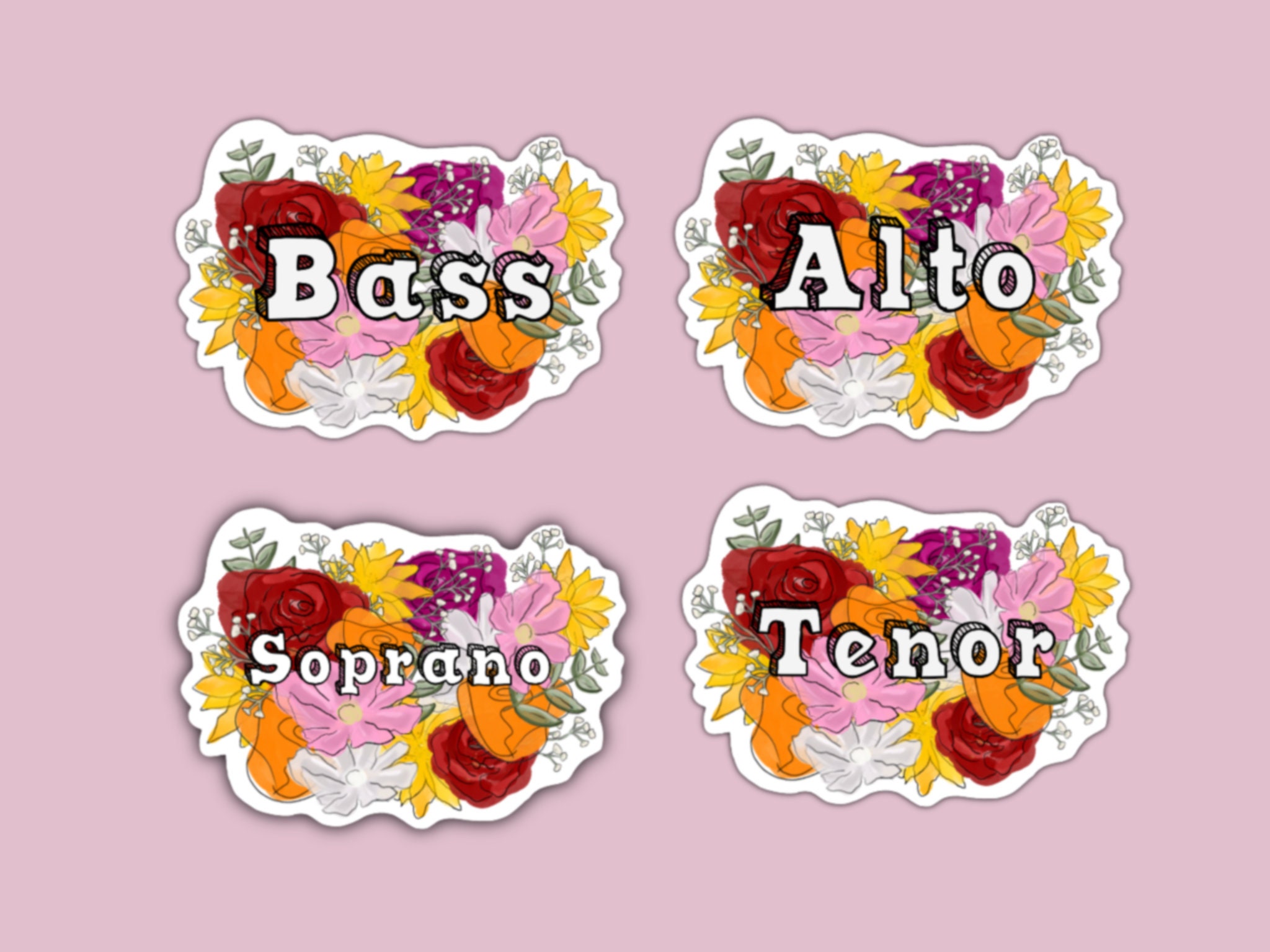 Voice Type Stickers, Magnets, Fach System, Soprano, Alto, Tenor, Bass ...