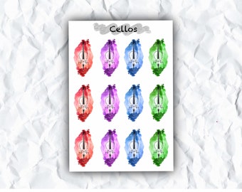 Cello Player This Awesome Sticker is Available in Multiple - Etsy