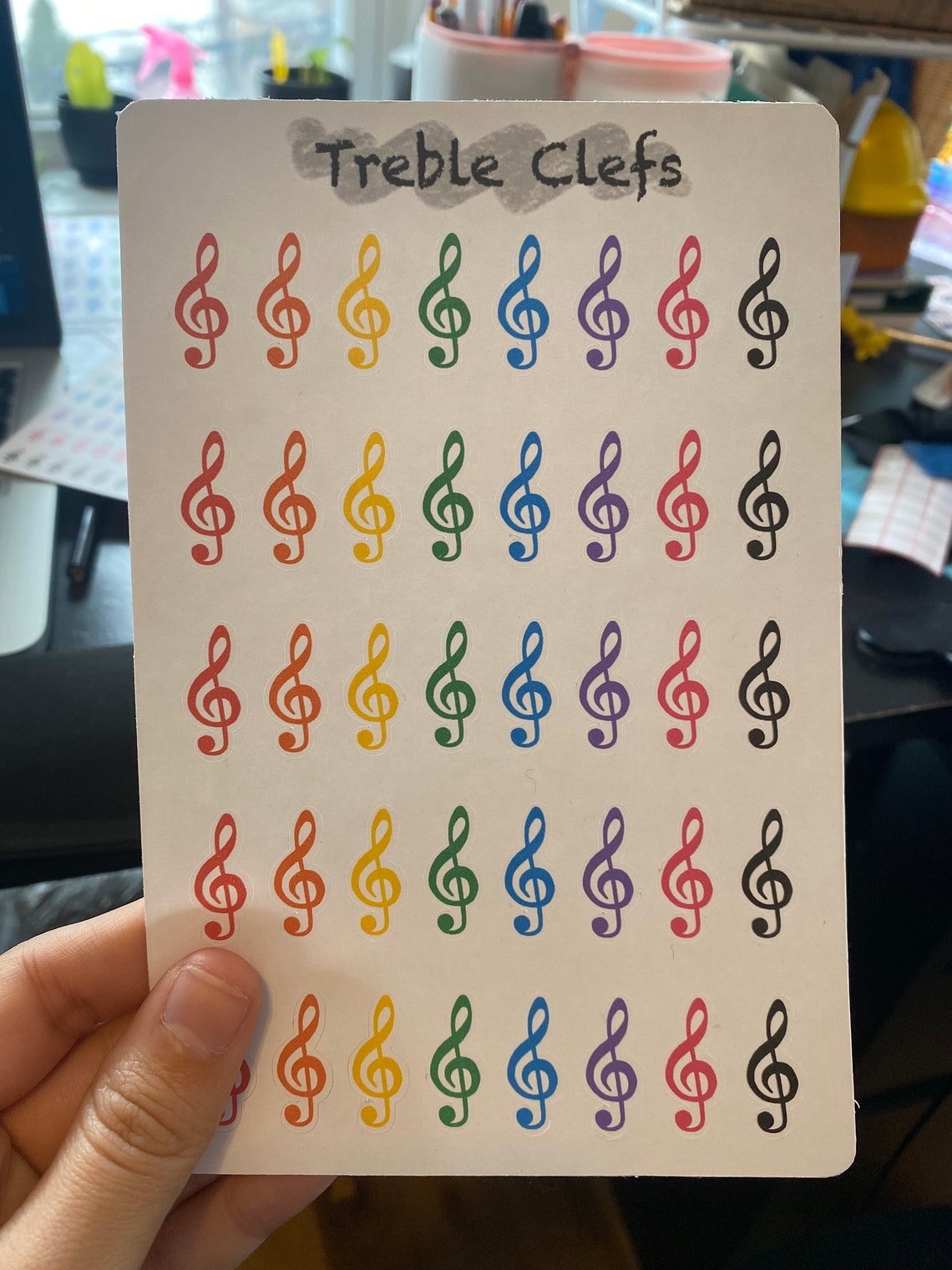 Rainbow Treble Clef Sticker Sheet Sticker Pack Music - Etsy