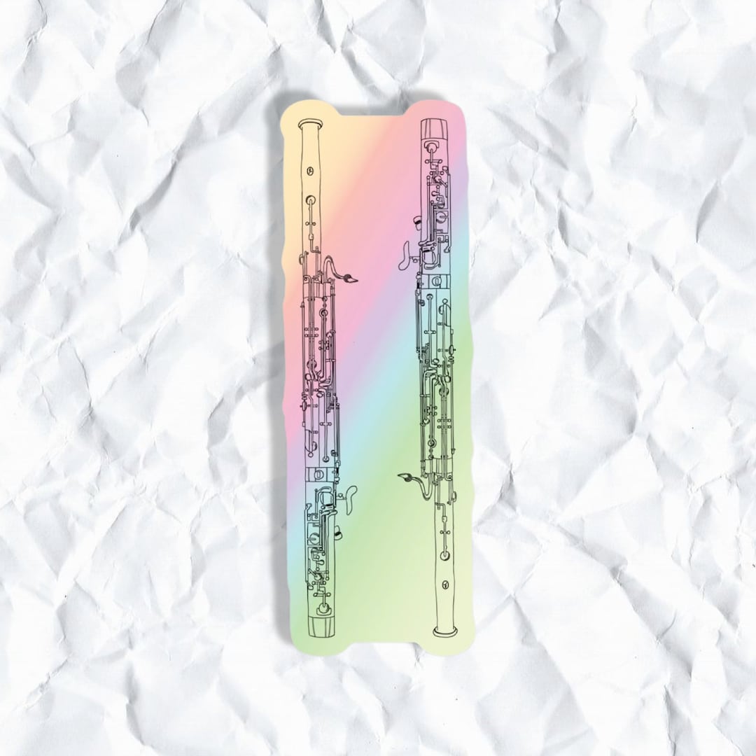 Holographic Bassoon Sticker, Instrument Sticker, Bassoon Gift, Water ...
