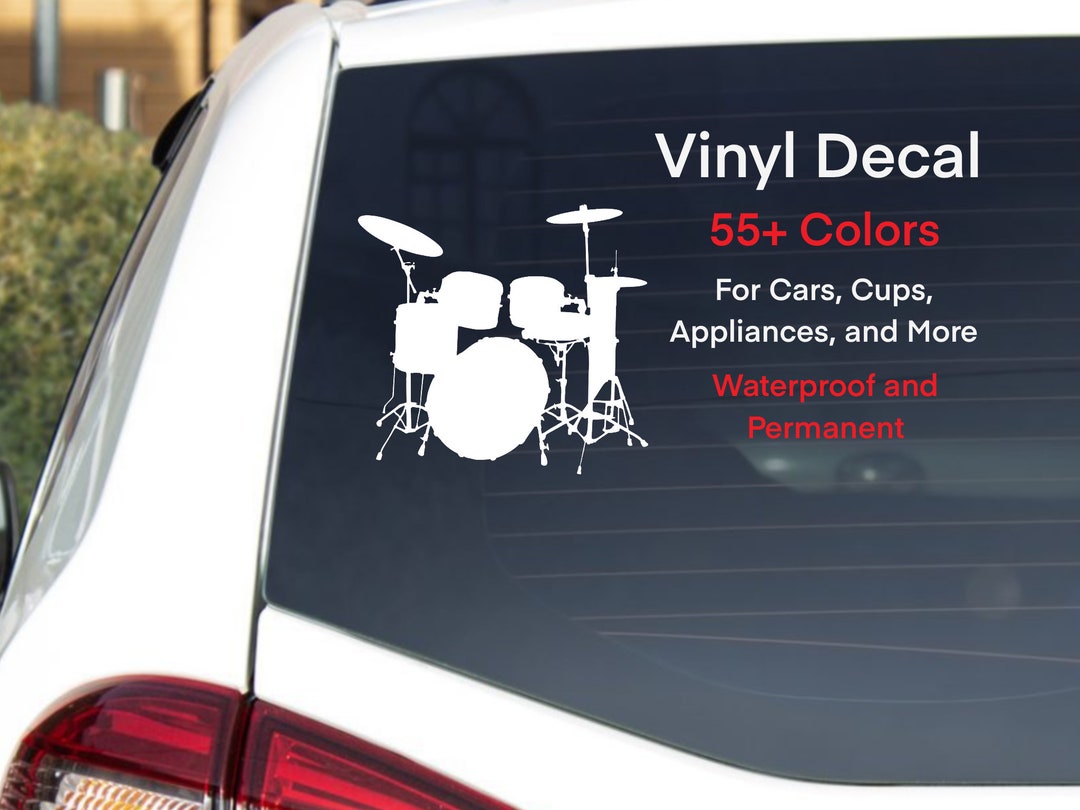 Drum Set Vinyl Decal, Rock Band Decal, Drum Set Sticker, Rock Band ...