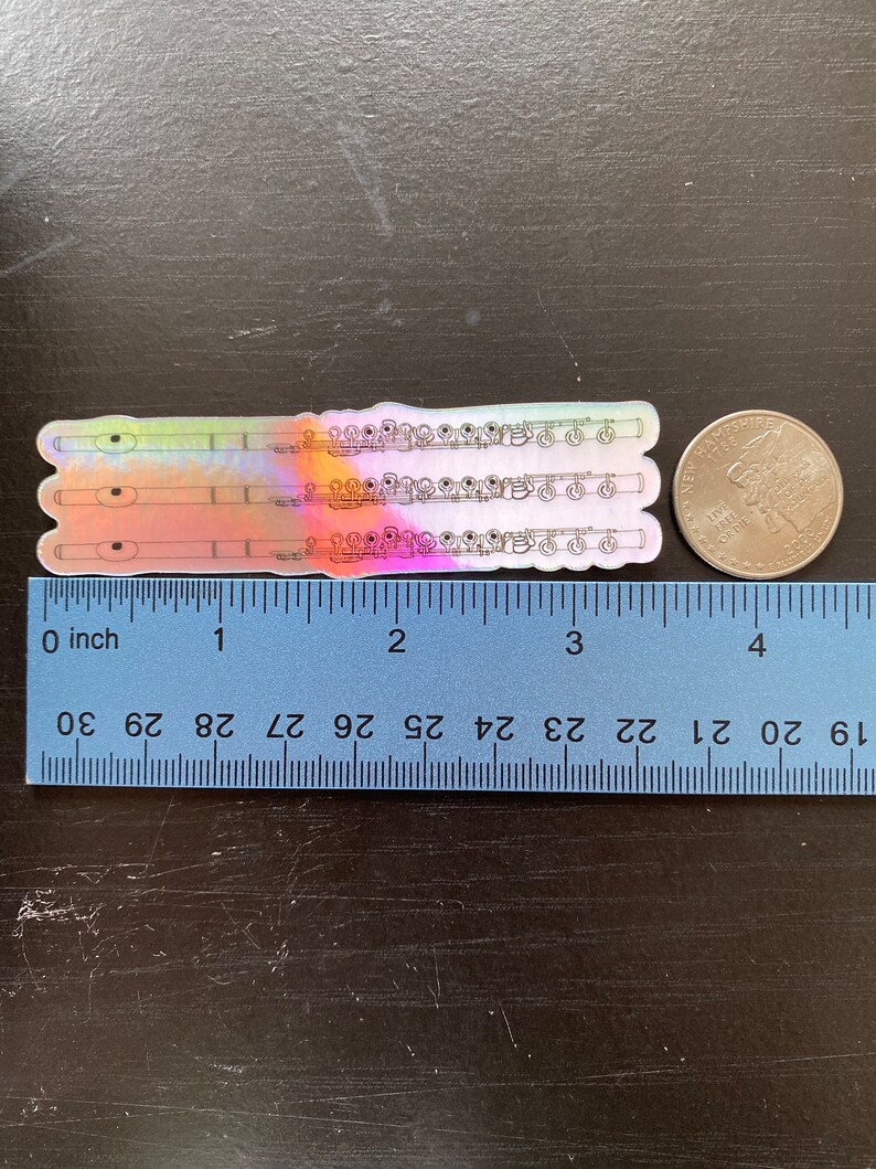 Holographic Flute Sticker, Holo Decal, Piccolo, Instrument, Woodwind ...