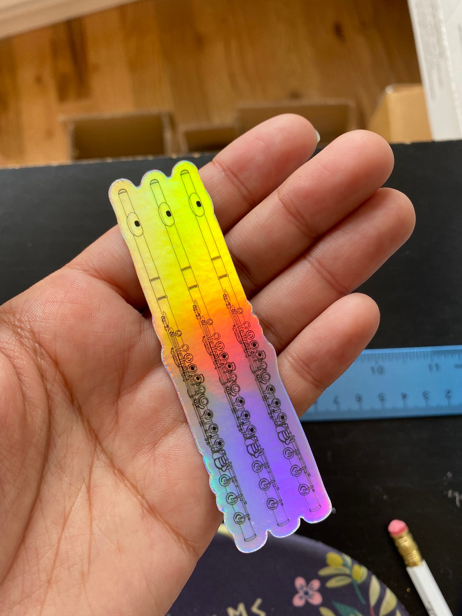 Holographic Flute Sticker, Holo Decal, Piccolo, Instrument, Woodwind ...