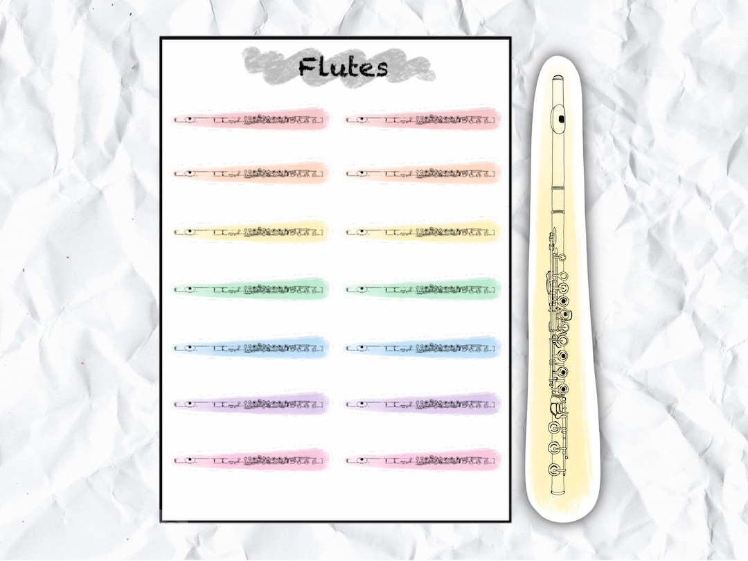 Rainbow Flute Sticker Sheet, Music Sticker, Musician Gift, Gift for ...