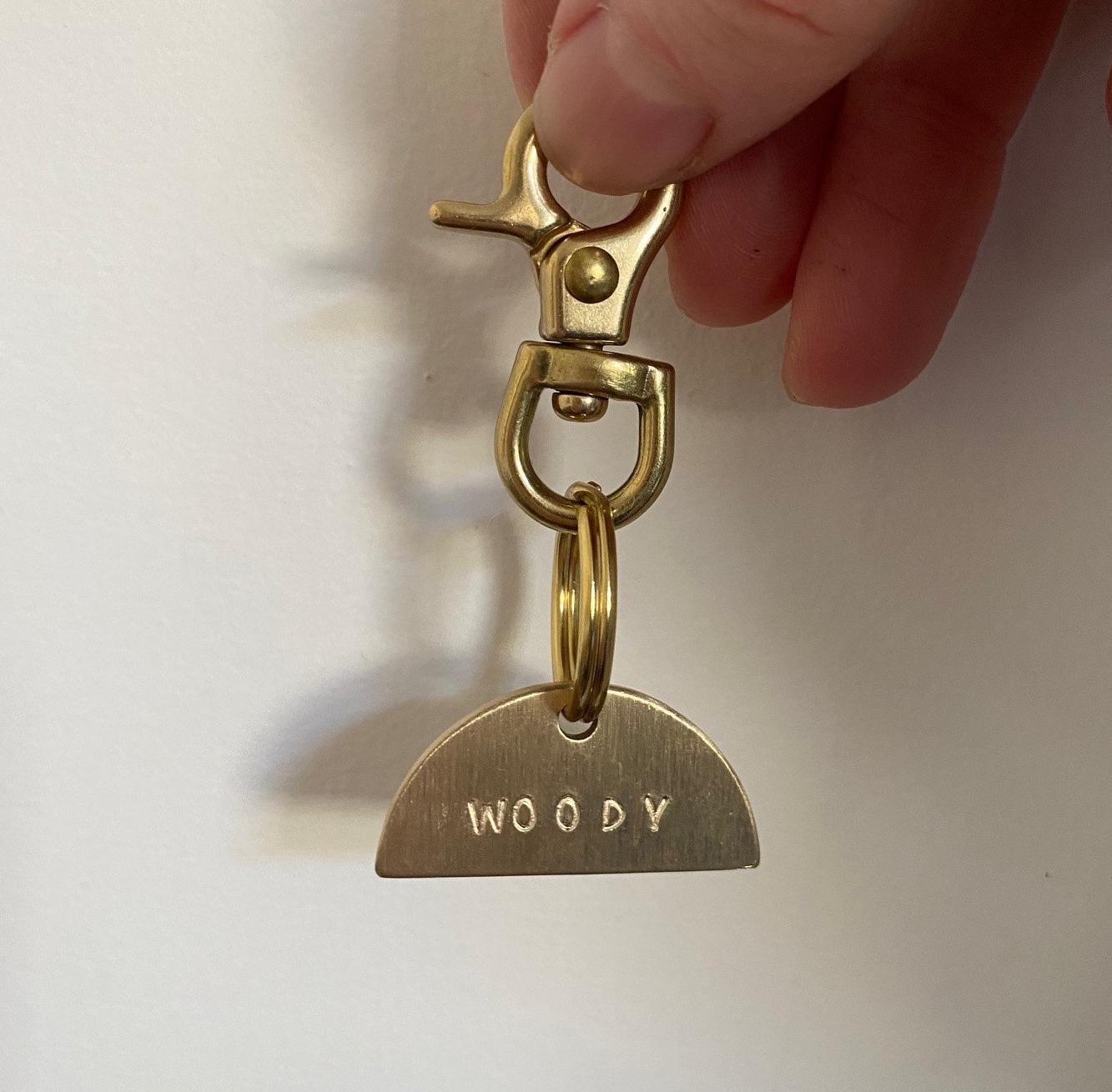 Premium Thick Dog Tag With Clip Hand Stamped Brass Metal - Etsy