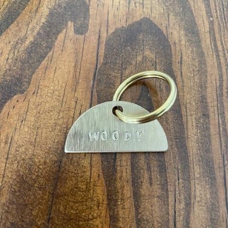 Premium Thick Dog Tag With Clip Hand Stamped Brass Metal - Etsy