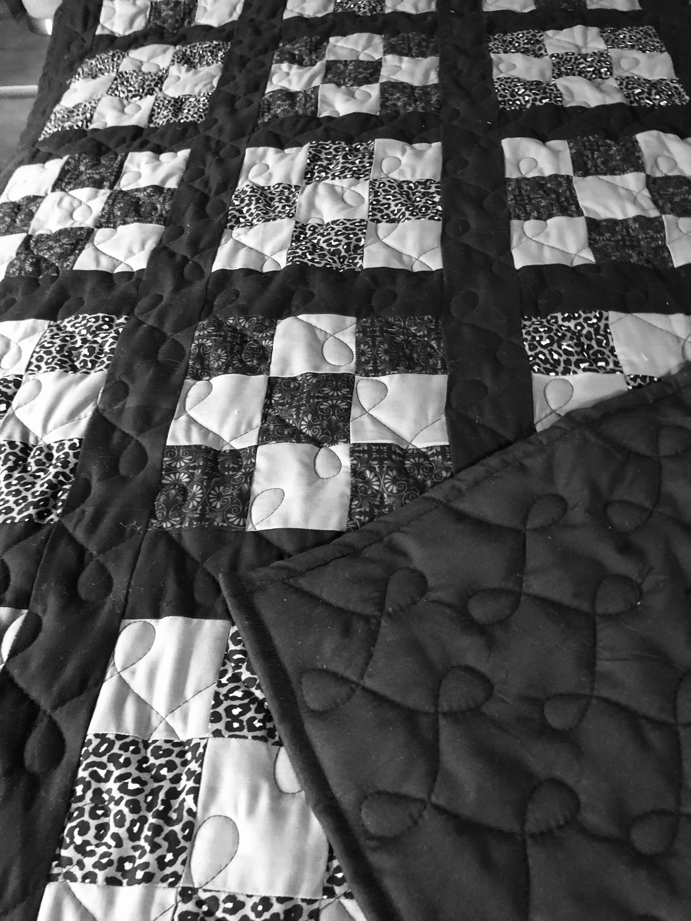 Black & Gray Handmade Patchwork Quilt - Etsy Canada