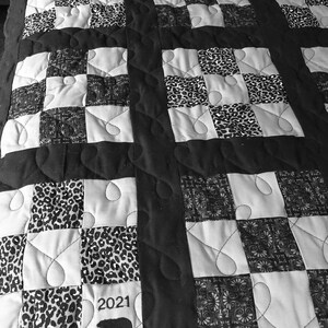 Black & Gray Handmade Patchwork Quilt - Etsy