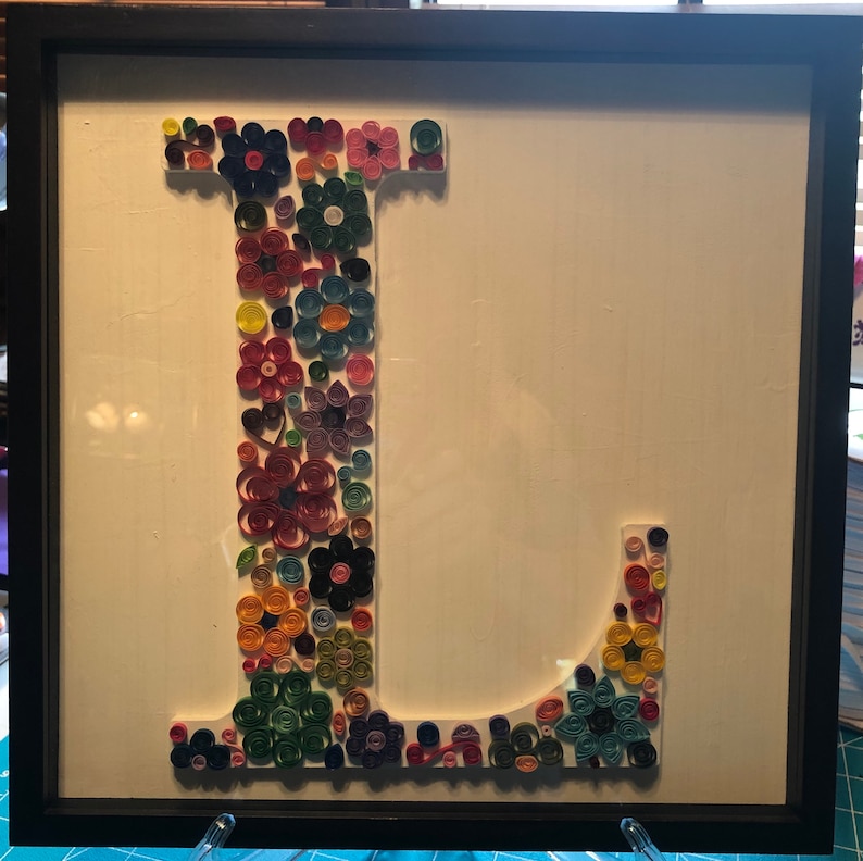 Quilling Initial L in Black Frame - Etsy