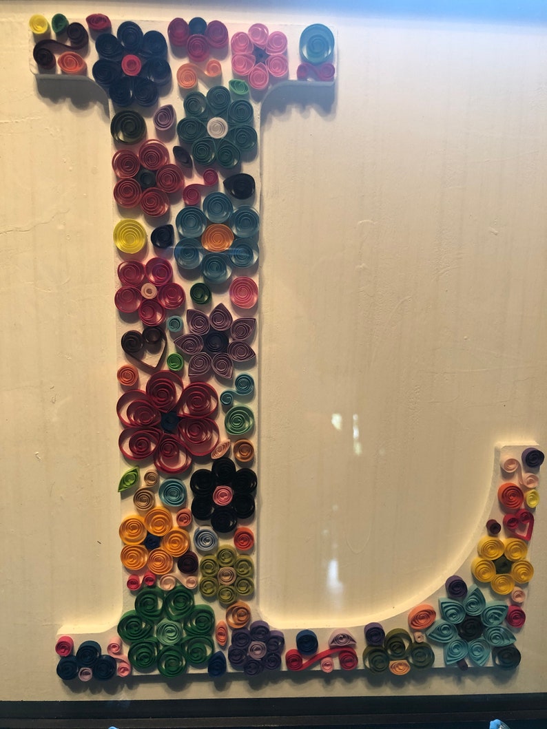 Quilling Initial L in Black Frame - Etsy