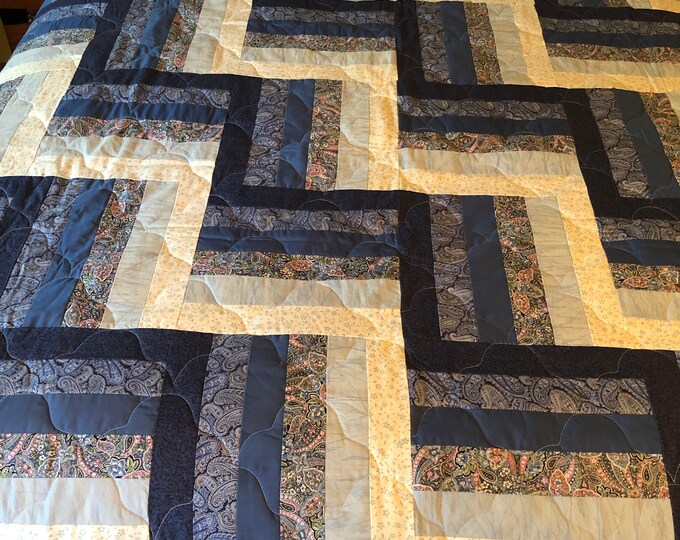 Blue Rail Fence Handmade Quilt - Etsy