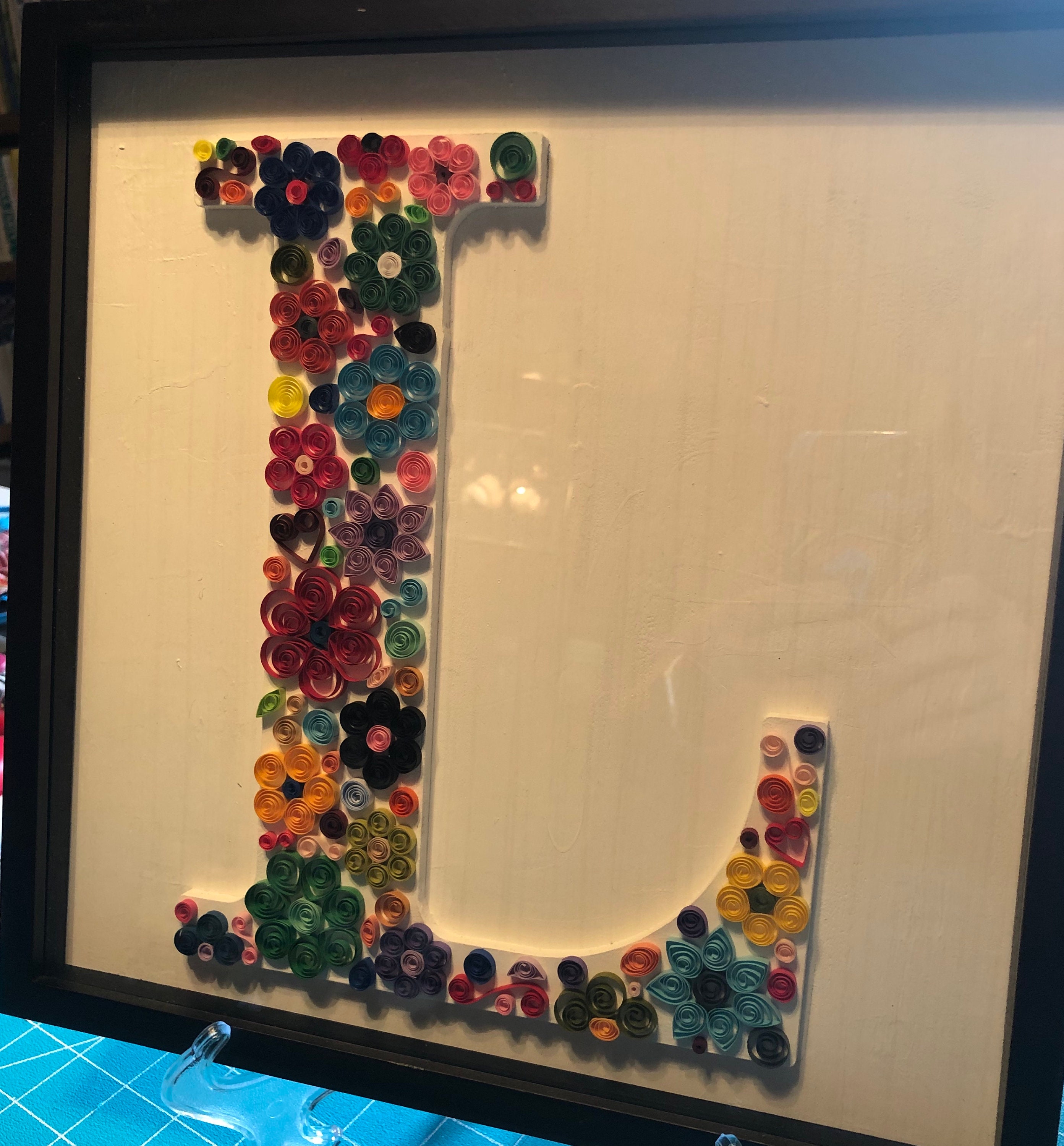 Quilling Initial L in Black Frame - Etsy