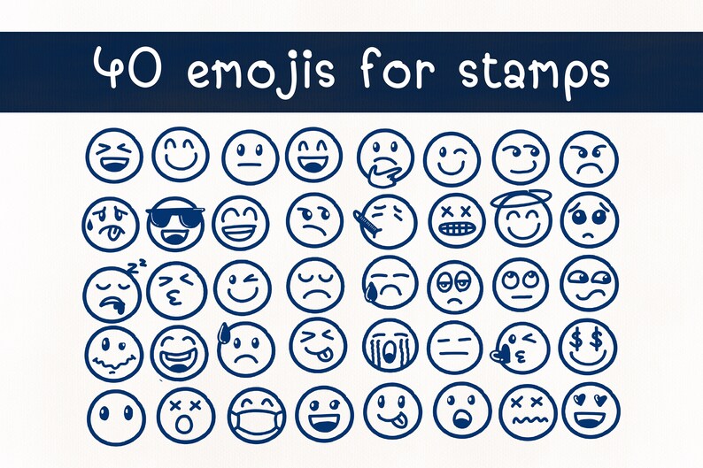 Emoji Stamps Brushes for Procreate, Emotion Digital Brush Pack ...