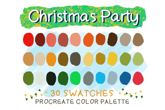 Christmas Party Procreate Color Palettes Instant Download | Etsy