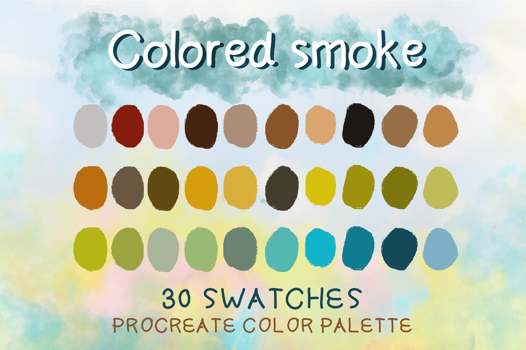 Colored Smoke Procreate Color Palettes Instant Download - Etsy