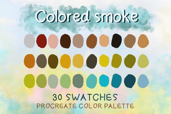 Colored Smoke Procreate Color Palettes Instant Download | Etsy