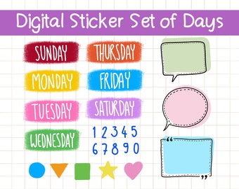 DIGITAL STICKERS Set for Winter, Clip Art, PNG, Planner Stickers ...