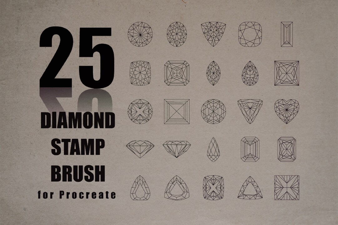 DIAMOND Stamps Brushes for Procreate, Diamond Digital Brush Pack ...