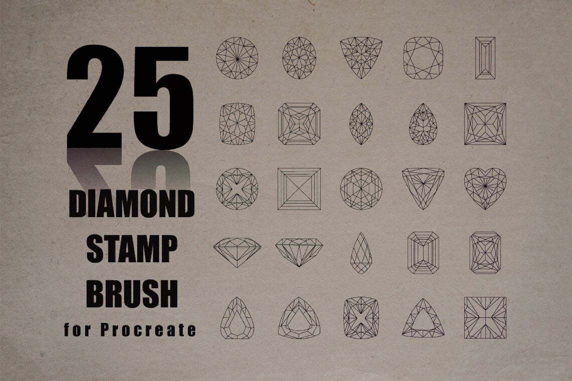 DIAMOND Stamps Brushes for Procreate Diamond Digital Brush - Etsy