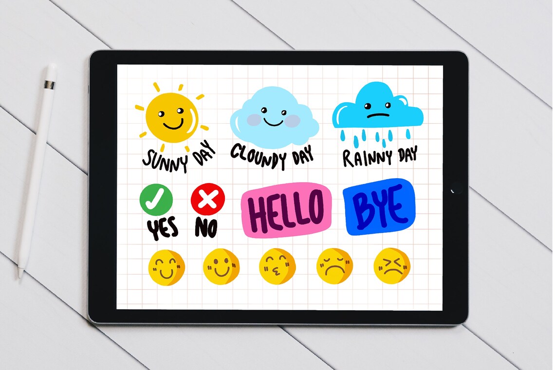 DIGITAL STICKERS Set for Daily, Clip Art, PNG, Planner Stickers ...
