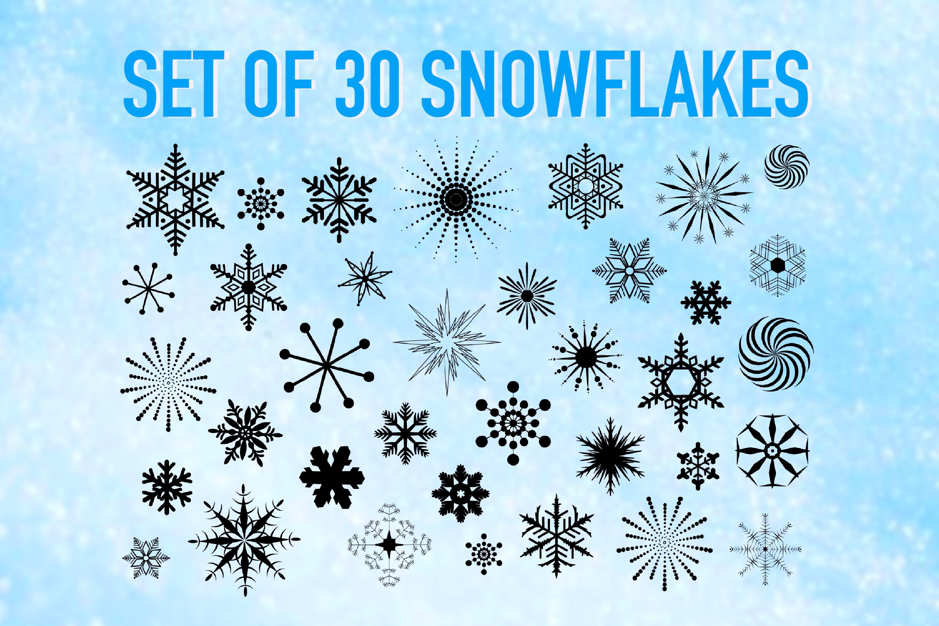 Snowflake Stamps Brushes for Procreate Digital Brush Pack - Etsy