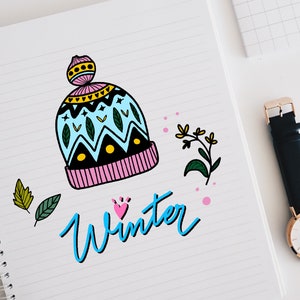 DIGITAL STICKERS Set for Winter, Clip Art, PNG, Planner Stickers ...