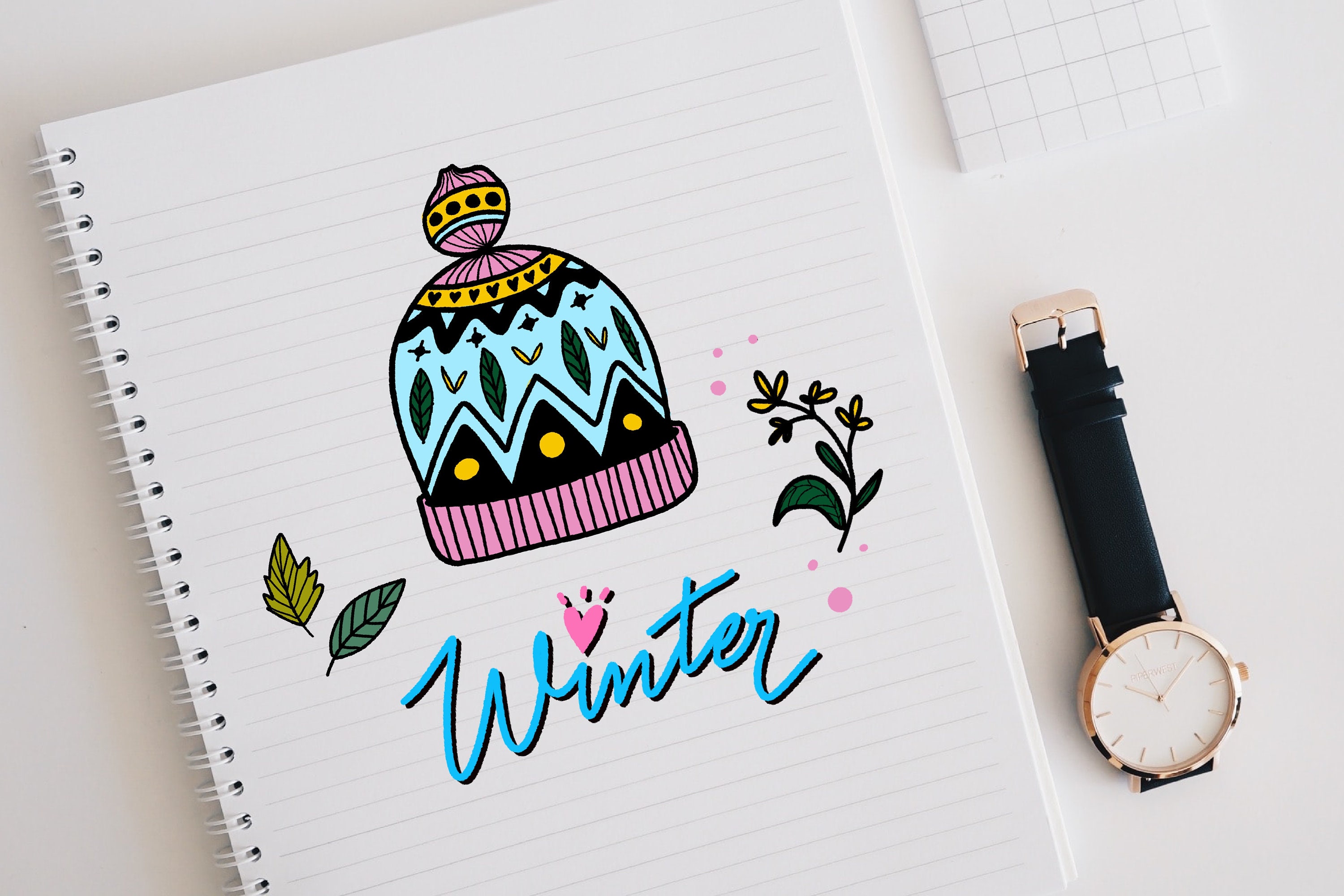 DIGITAL STICKERS Set for Winter, Clip Art, PNG, Planner Stickers ...