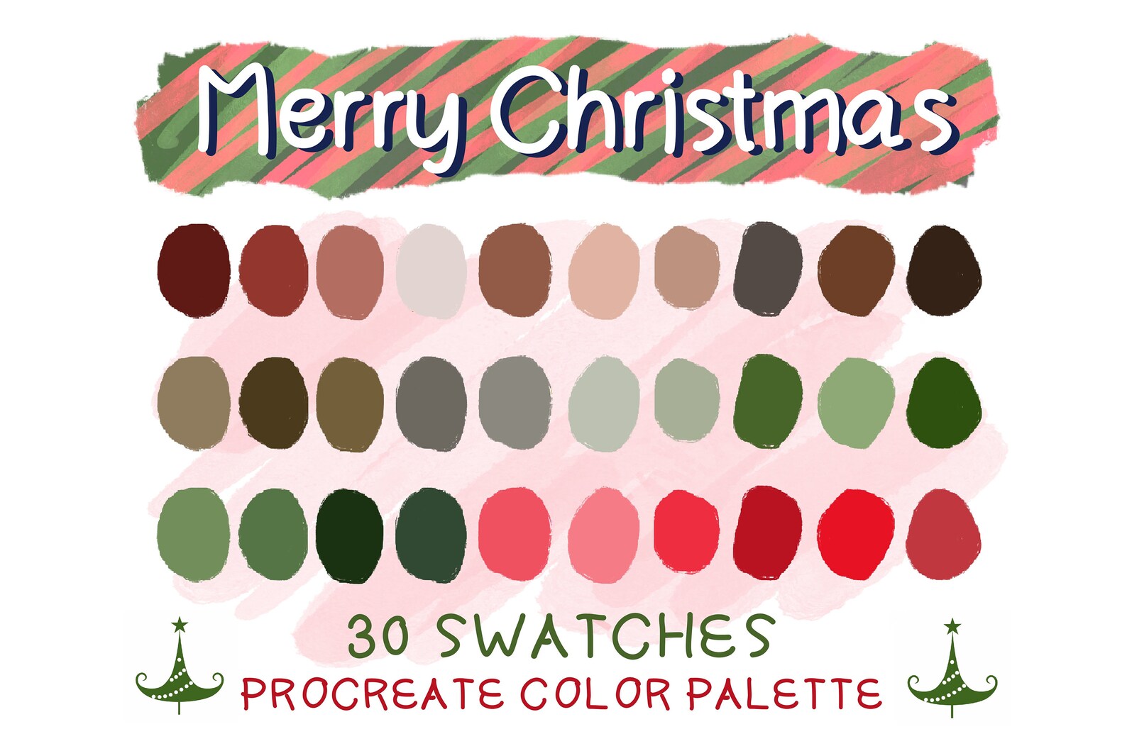 Merry Christmas Procreate Color Palettes Instant Download - Etsy