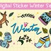 DIGITAL STICKERS Set for Winter, Clip Art, PNG, Planner Stickers ...