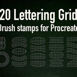 Lettering Grids for Procreate, Lettering Grid Procreate Stamps, Letter ...