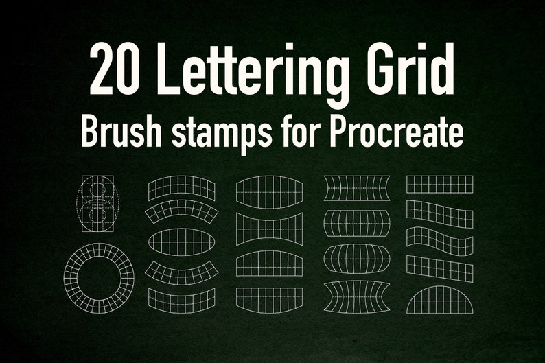 Lettering Grids for Procreate, Lettering Grid Procreate Stamps, Letter ...